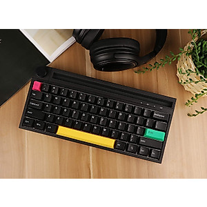 EPOMAKER Ajazz K620T 60% RGB Bluetooth Wireless Wired Mechanical Keyboard with 4400mAh Battery, PBT Keycaps, Wheel Volume Button for MacOS/Windows/iOS/Android (Ajazz Blue Switch, Black)