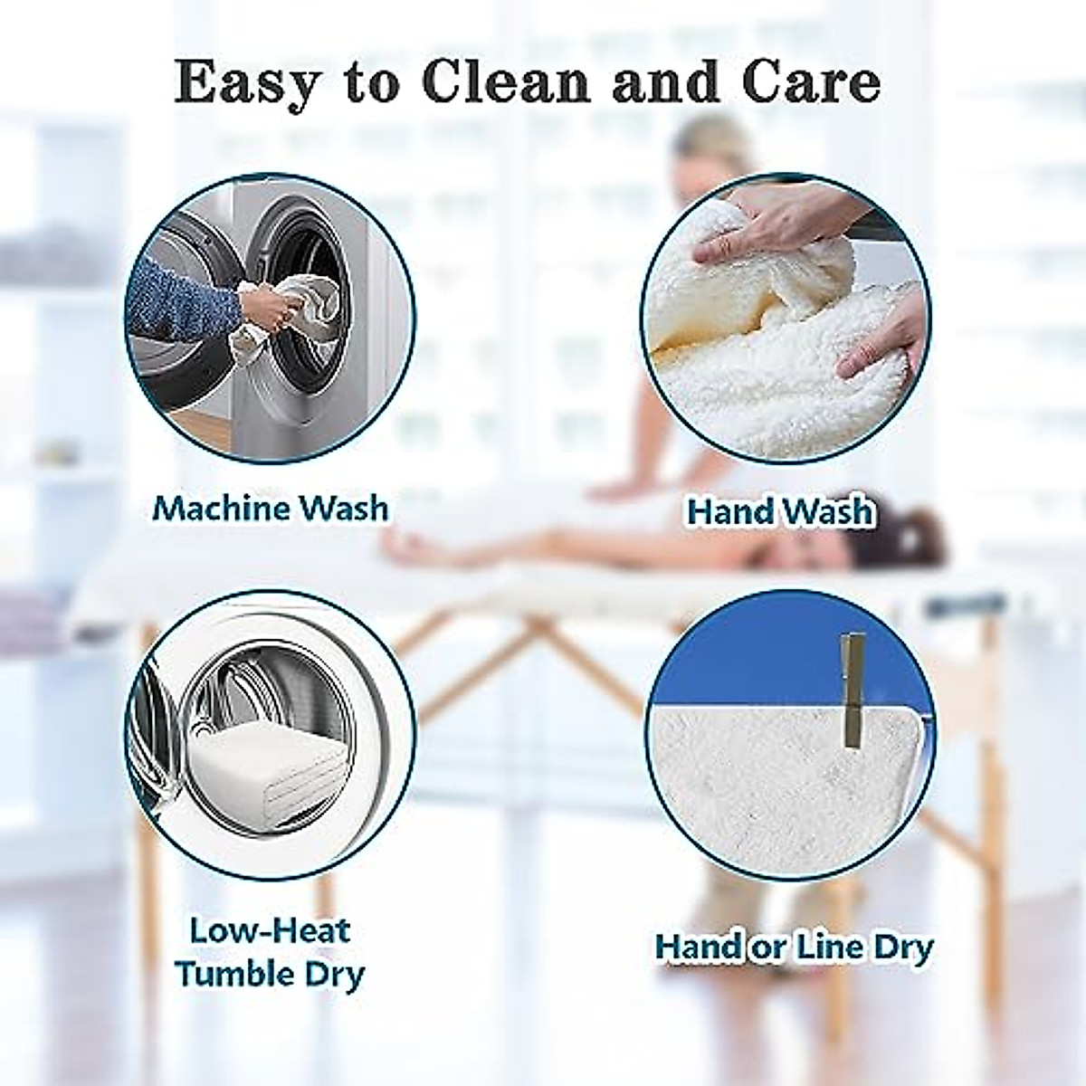 Massage Table Pad Set Premium Fleece Professional SPA Massage Bed Pad, Natural & Thickened & Extra Soft Fleece Massage Table Cover, Includes Pad and Face Rest Cover, 31” W x 72” L