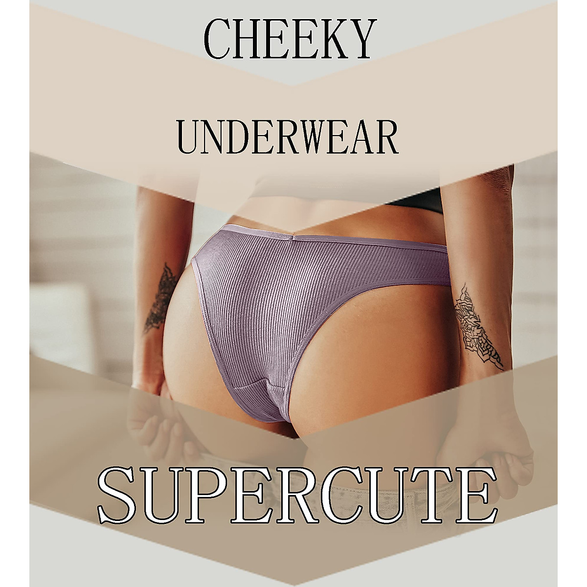 FINETOO 10 Pack Womens Cotton Underwear Sexy Stretch Bikini Panties Low Rise Hipster Ladies Soft V-Waist Cheeky(L)