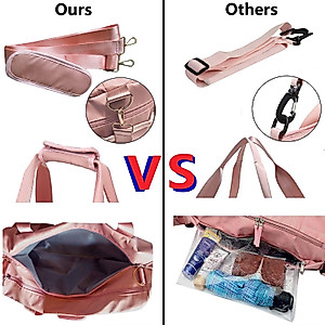 ICEIVY Gym Duffle Bag Dry Wet Separated Gym Bag Sport Duffle Bag Training Handbag Yoga Bag with Extra Drawstring Backpack(Pink-Upgrade) Large