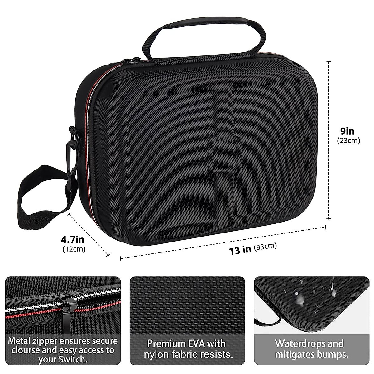 Carrying Storage Case for Nintendo Switch & N-Switch OLED, Hard Shell Large Capacity Storage Bag for Nintendo Switch Game Controller, Dock, Switch Console, 18 Games Slots, Pro Controller & Accessories
