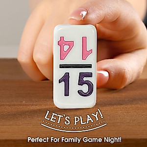 CHH 15 Professional Double Domino with Color Numbers – 136 Pieces Domino Set for All Ages