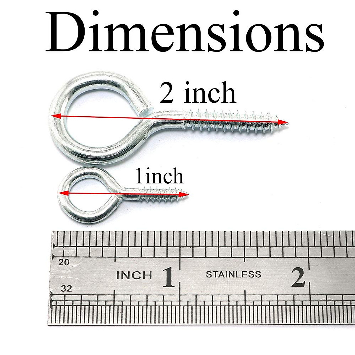 Pro Bamboo Kitchen Eyelets Screw 30PCS 1 Inches Screw Eye Pins Eye Pins Hooks