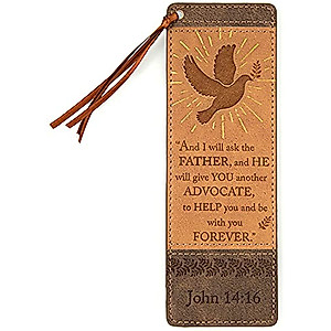 OBIE BLUE Faux Leather Bible Cover- Bundle w/Bookmark and Gel Highlighter. John 14:16, for Men and Woman (Large)