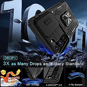 【2023 𝐍𝐄𝐖】for Samsung Galaxy A14 5G Case with Camera Cover [with 2x Screen Protector] with Magnetic 360° Kickstand Ring Military Grade Drop Proof Shockproof Phone Case for Samsung Galaxy A14 5G
