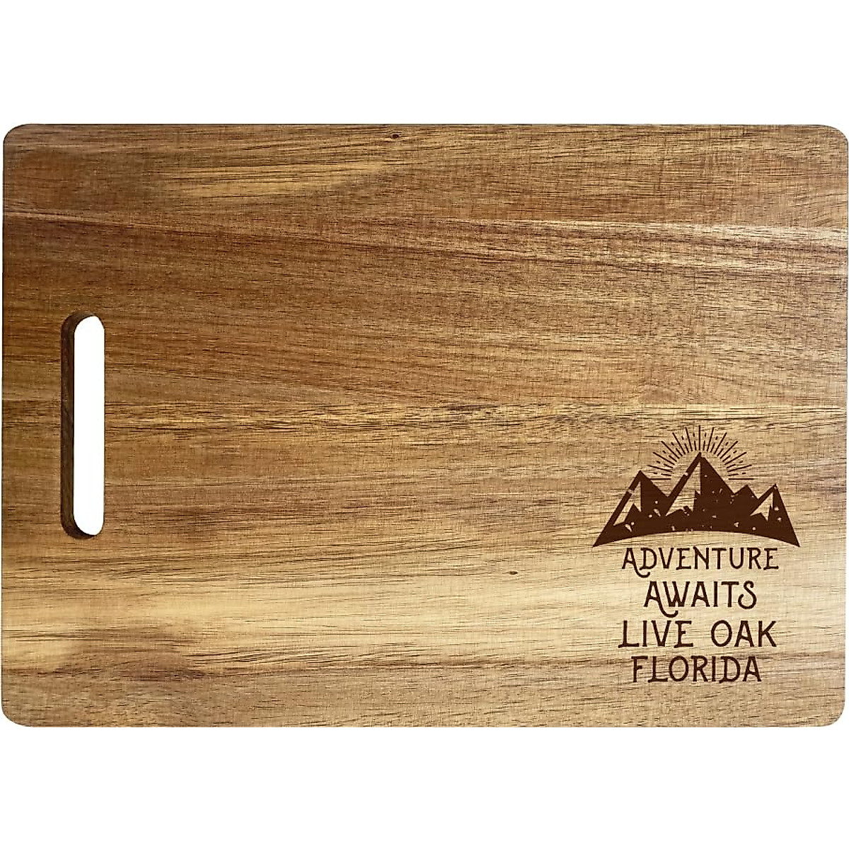 Live Oak Florida Camping Souvenir Engraved Wooden Cutting Board 14" x 10" Acacia Wood Adventure Awaits Design