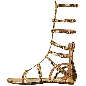 Ellie Shoes Women's 015-ZENA Flat Sandal, Gold, 8 M US