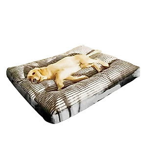 ITOMEN Pet Bed Dog Bed Washable Kennel Four Seasons Pet Large Sofa Plus Corduroy Thick Deep Sleep Cushion Puppy Mat Comfort (Color : Light Gray, Size : XXL 98x68x7cm)