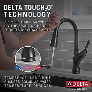 Delta Faucet Ophelia Matte Black Kitchen Faucet Touch, Touch2O Technology, MagnaTite Docking, Single-Handle, 19888TZ-BL-DST