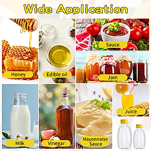 36 Pieces 8/16 oz Honey Bottles Squeeze Honey Bottles Clear Plastic Honey Bottles Honey Jar Container with 36 Pcs Chalkboard Labels and and 1 Pcs Pen Honey Holder with Flip Lid for Dispensing Food