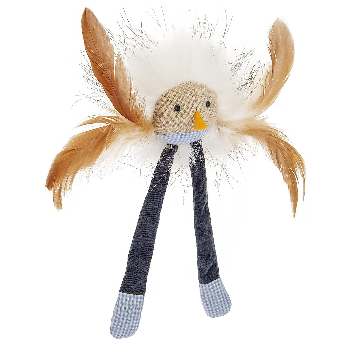 Petlinks HappyNip Leggy Loon Feather Cat Toy, Contains Silvervine & Catnip - Tan/Blue, One Size