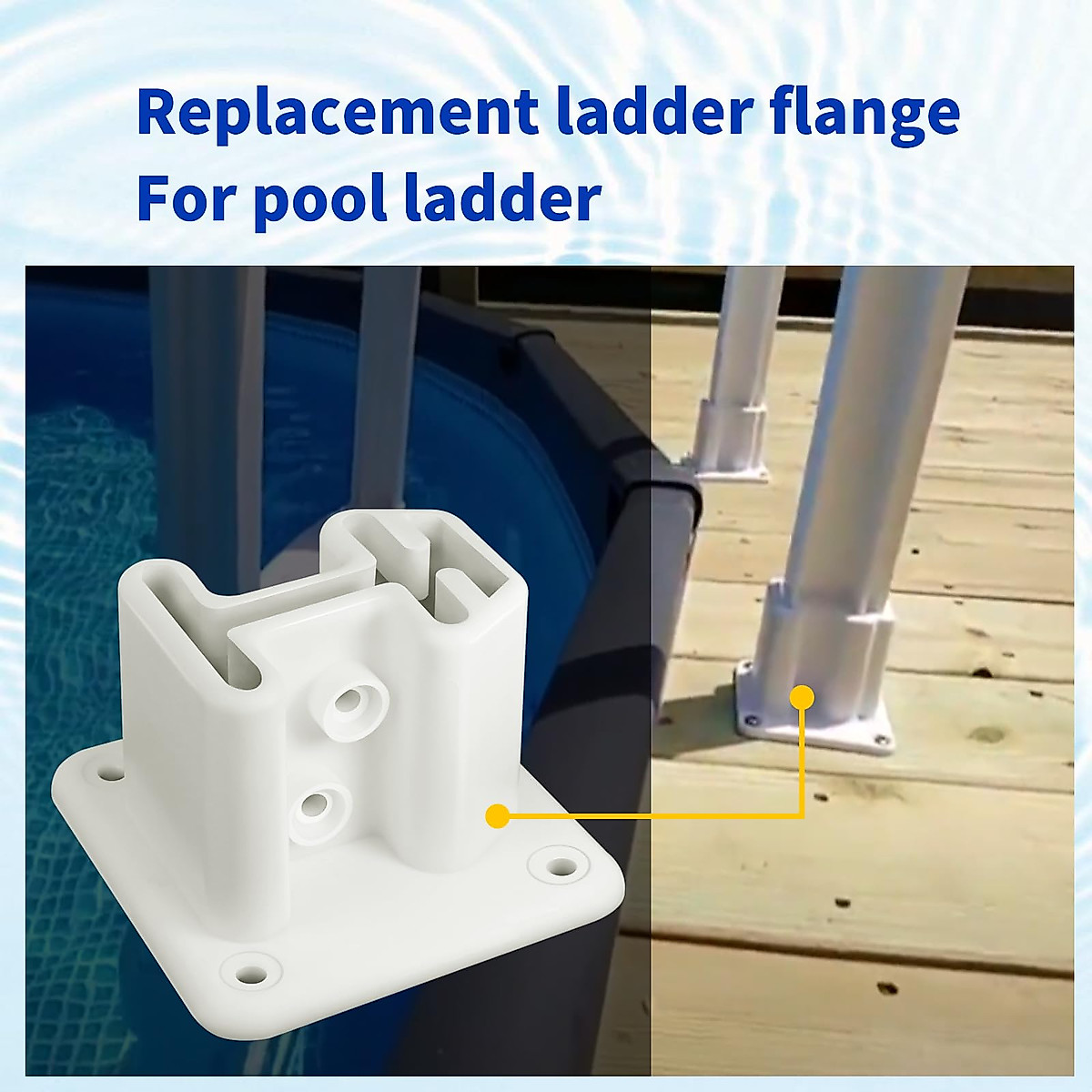 2 Pack 832414, 832414D, BUL-41-1 Ladder Flanges Replacement for Heavy Duty Resin in-Pool Above Ground Swimming Pool Ladder, Hook/Hanging Ladder Flanges, Ytpoools