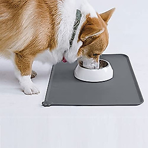 AUDWUD Silicone Waterproof Dog Cat Pet Feeding Mats,Anti-Slip Pet Bowl Mats,Pet Feeding Mat
