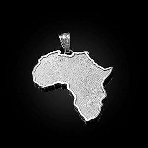 LA BLINGZ Sterling Silver Africa Map Pendant