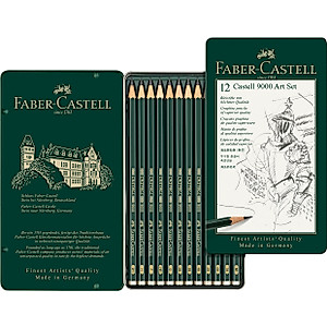 Faber-Castell 9000 Graphite Sketch Pencil Sets Art 8B - 2H set of 12