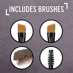 Rimmel London Brow This Way Eyebrow Sculpting Kit, Powder & Wax Duo for Ideally Groomed Brows, Dark Brown, 2.4 g