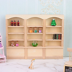1:12 Dollhouse Mini Bookcase Display Shelf Bookshelf Locker Doll House Decor Dollhouse Furniture Accessories