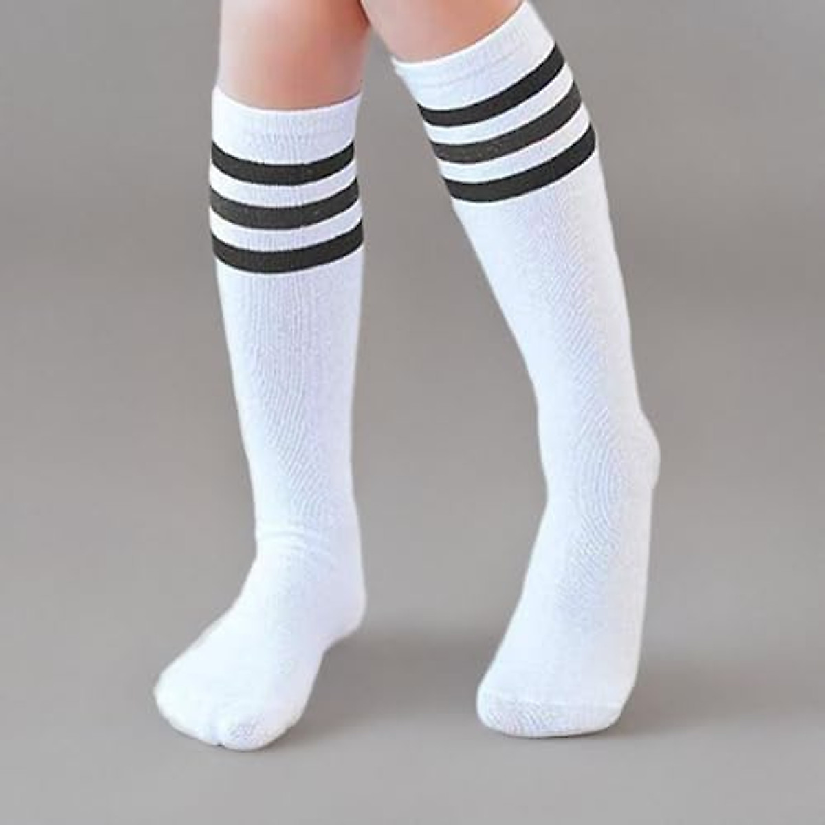 NEVSNEV Knee High Tube Socks Comfortable and Breathable with Triple Stripes for Boys, Girls, Toddlers, Kids, Baby and Child