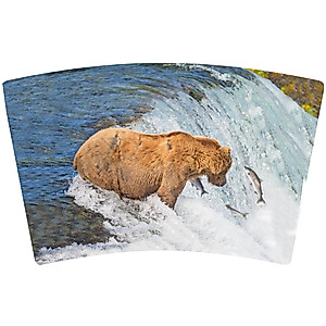 Mugzie 16 Ounce Stainless Steel Travel Mug with Wetsuit Cover - Bear Fishing