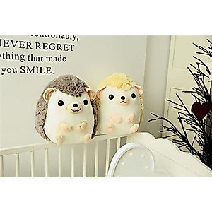 CHDGIOHA Cute Hedgehog Stuffed Animal Plush Body Pillow - Kawaii Yellow Plushie, 13.7'' Chubby Plush Toy Pillow, Super Soft Hedgehog Doll, Birthday Gift for Him & Her(Yellow,Medium)