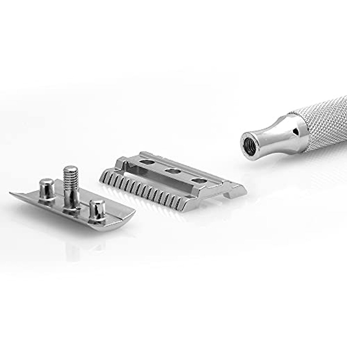 Western Razor Premium Safety Razor, MADE IN USA, with 5 Refill Blades, Chrome