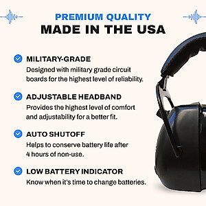 Pro Ears Gold II 30 Over-Ear Electronic Hearing Protection Headphones - Black, 30 NRR, Gel Ear Seals, DLSC Tech, Military Grade - Ideal for Shooting