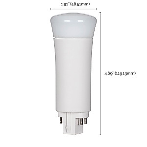 Satco S29859 9-Watt PL LED Light Bulb, G24q Base, 4-Pin Vertical, 3500K