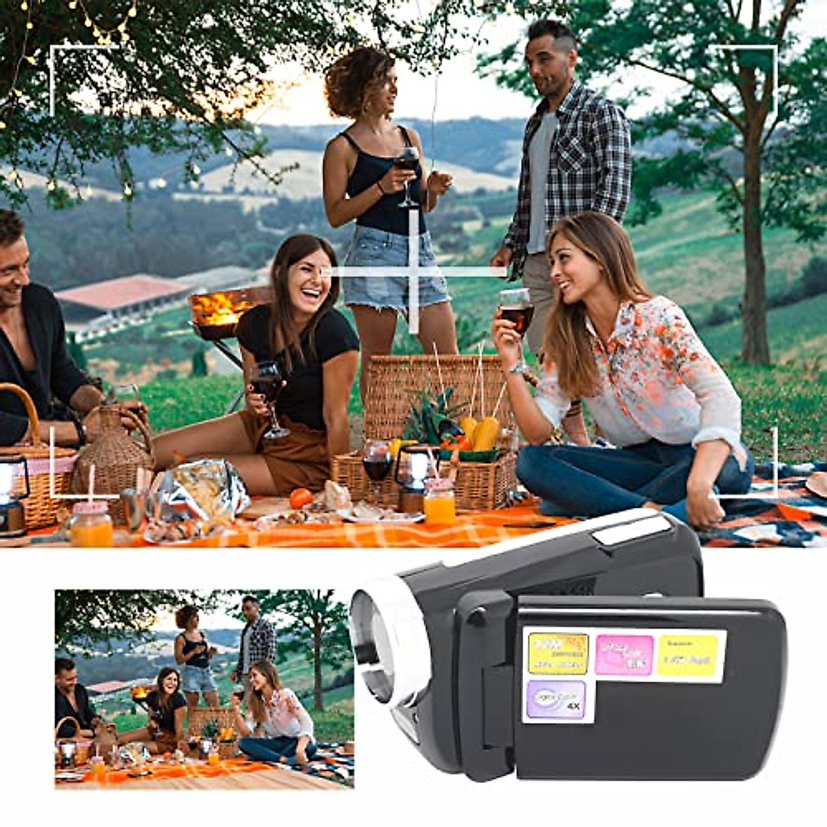 SOKR 12 Million-Pixels Digital Video Camera - Student Children's Gift Camera Entry-Level Camera 4X Digital Zoom Camera All-in-one Machine,1.8 Inch