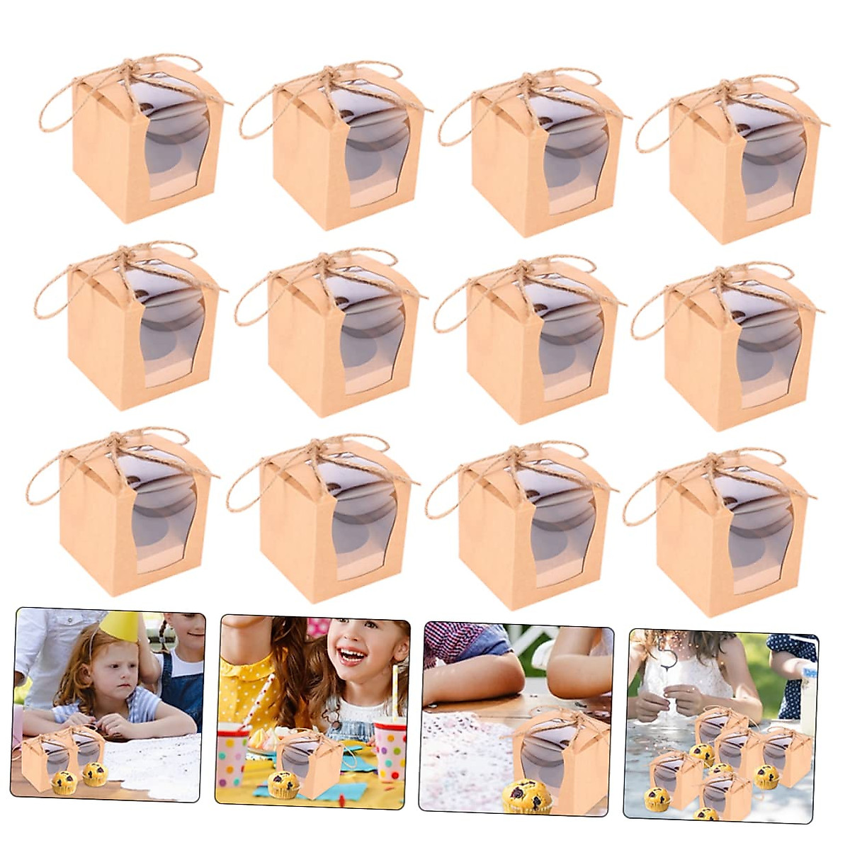 SOLUSTRE 36 Pcs Cake Box Cake Case Candy Case Pastries Boxes Cupcake Packing Boxes Chocolate Boxes Packaging Paper Bakery Boxes Dessert Packaging Boxes Cake Packaging Boxes Cookie Boxes