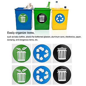 60Pcs Recycle Sticker Compost Sticker Reusable Easy to Tear and Stick Large Patterns Trash Sticker for Waste Box Recycling Station Wall Trash Can