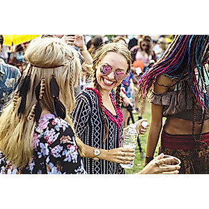 UMBRELLALABORATORY Tribal Organics Earrings Wooden Tropical Feathered Style Fake Gauges