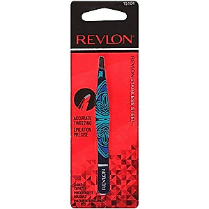 Eyebrow Hair Removal Tweezer by Revlon, Designer Collection, High Precision Tweezers for Men, Women & Kids, Stainless Steel (Pack of 1)