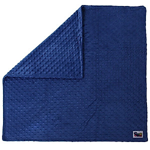 Reversible Unisex Children's Soft Baby Blanket Minky Dot (Navy/Navy)