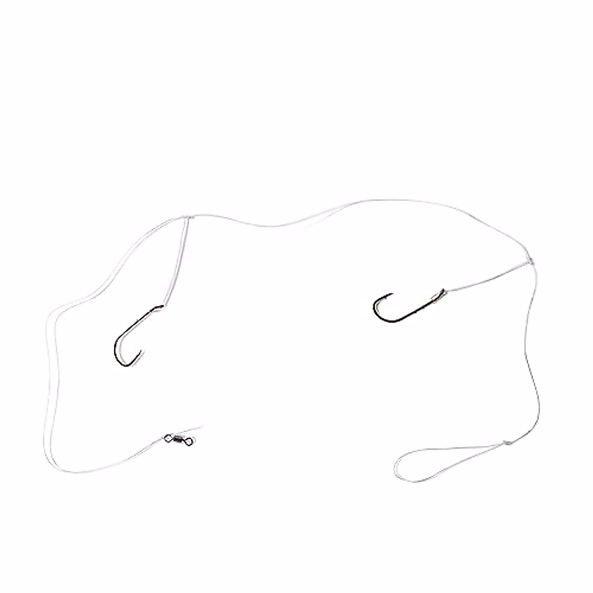 Long Island Guy Fishing Supplies - Saltwater Fishing Hook Rigs, Heavy Duty Stainless Steel Salt Water Surf Rig High Low Bait Rigs with J Hook Offset 70LB Mono Leader Fluke Bluefish Hook Size 5/0