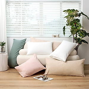 MILDLY Queen Pillowcases White - 100% Washed Microfiber Super Soft and Cozy Pillow Cases Set of 2 with Envelope Closure 20x30 Inches