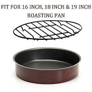 Yesland 4 Pack Oval Roasting Rack Cooling Rack with Integrated Feet, 12 x 8.5 Inch Black Non-stick Coating Iron Baking Rack for Cooking, Roasting, Drying, Grilling, PTFE Free