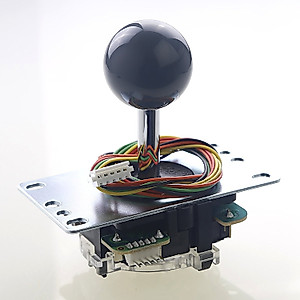 Sanwa JLF-TP-8YT Gray Ball Top Handle Arcade Joystick 4 & 8 Way Adjustable, Hori Fight Stick Repair Part (Mad Catz SF4 Tournament Joystick Compatible)