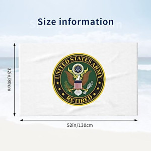 Army Retired Beach Towel Absorbent Bathroom Towels Microfiber Beach Towels Oversized Super ​32x52 Inch