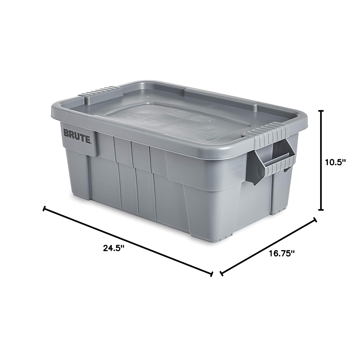 Rubbermaid Commercial Products BRUTE Tote Storage Bin with Lid, 14-Gallon, Gray, Rugged/Reusable Boxes for Moving/Camping/Garage/Basement Storage