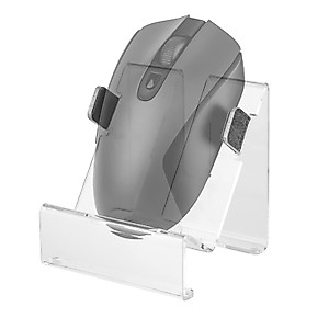 CaSZLUTION Acrylic Mouse Holder Stand, Desktop Vertical Mount Stand Base for Wired and Wireless Mouse, Universal Computer Mouse Display Stand PC Gaming Mouse Organizer Holder - Clear