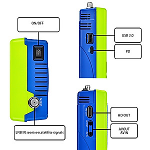 ICQUANZX V8 Satellite Finder Signal Meter Upgraded TV DVB-S2/S2X Receiver Sat Detector, HD 1080P Free to Air FTA 3.5" LCD Built-in 5000mAh Battery for Adjusting Sat Dish