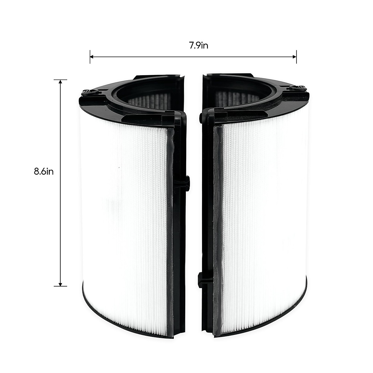 2 Pack TP06 Replacement Filter Compatible with Dyson TP06 TP04 HP04 HP06 TP07 HP07 HP09 TP09 TP08 PH01 PH02 PH03 360° Combi 2 in 1 HEPA+Carbon Filters,Black