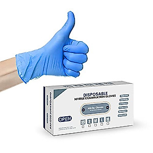 Gloves+com Disposable 4 mil Nitrile Gloves - Powder Free Latex Gloves, Single Use, Non-Sterile Surgical Gloves, Exam Gloves (Medium - Pack of 100)