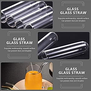 Hemoton Glass Straw Covers 10pcs Glass Straw Lid Protective Case Milk Transparent Straw Lids