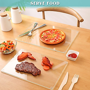 3 Sizes Tempered Glass Cutting Board Long Lasting Glass Heat Resistant Shatter Resistant and Scratch Resistant for Protecting Kitchen Counter Design Beautiful,16 x 12,14 x 10,12 x 8 Inches (Clear)