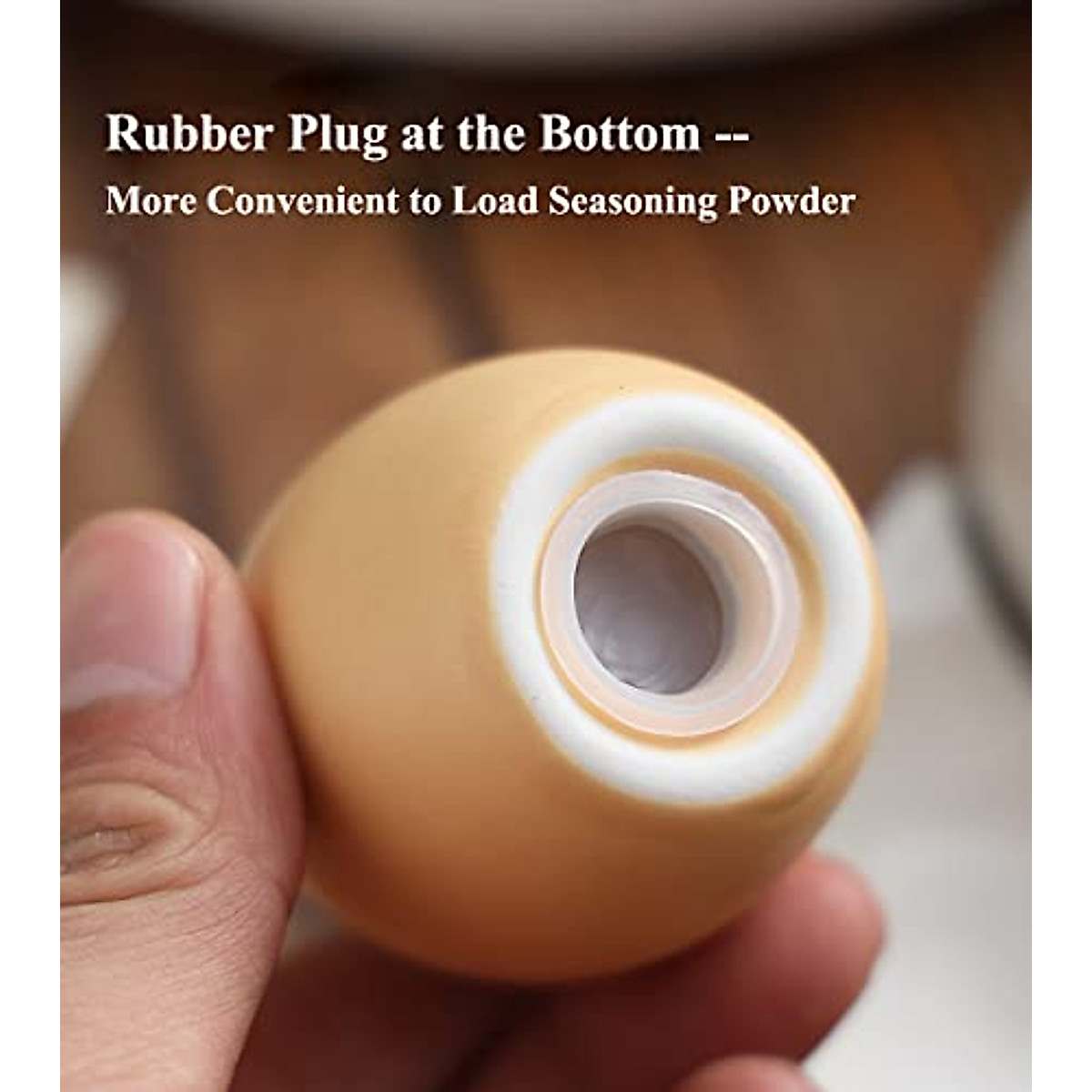 Egg-Shaped Ceramic Spice Shaker Seasoning Dispenser Flavor Ware Toothpick Jar Bottle With Holes, Porcelain Cruets Salt and Pepper Powder Tank with Tray for Barbecue Restaurant Kitchen Household Gift