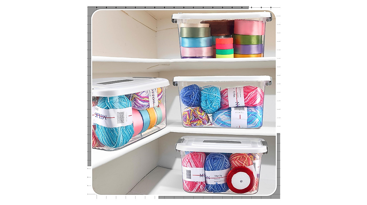 CroBlissful Tall Yarn Storage Containers - 2 Pack for Craft & Home