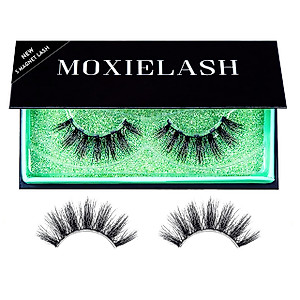 MoxieLash Magnetic Eyelashes - Classy and Money Reusable Magnetic Lashes, No Glue or Alcohol, Full Glam Volume