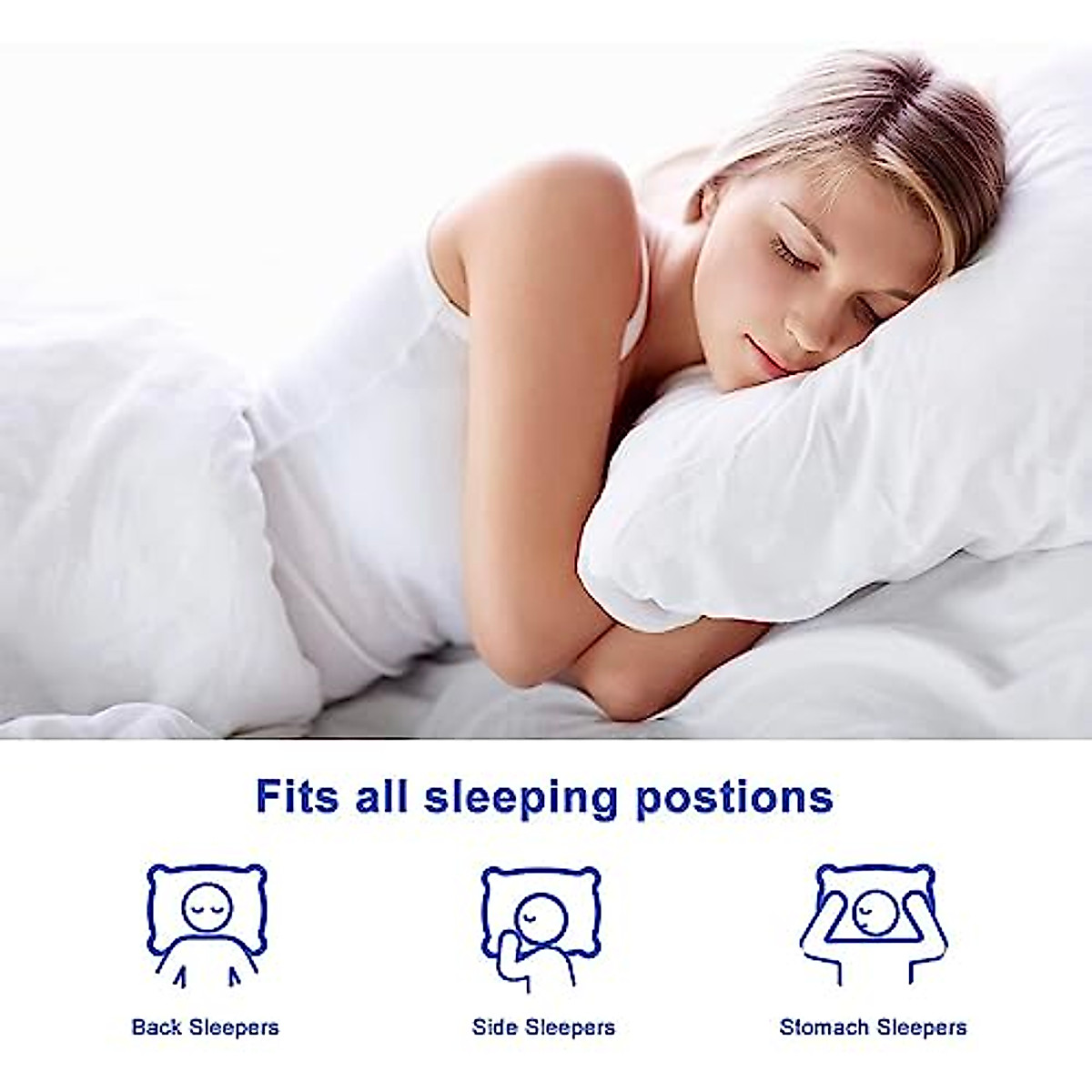 QUBA LINEN Queen Size Bed Pillows - Set of 2, Medium Density, Soft and Supportive for Back, Side, and Stomach Sleepers (Queen (Pack of 2))