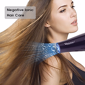 VAGARY 6690A Salon Pro Hair Dryer for Women,2200w Powerful AC Motor Fast Drying, Ionic Blow Dryer for Thick Hair,2 Speeds and 2 Heat Settings 1 Cool Shot Button(1 Diffuser and 1Concentrator)